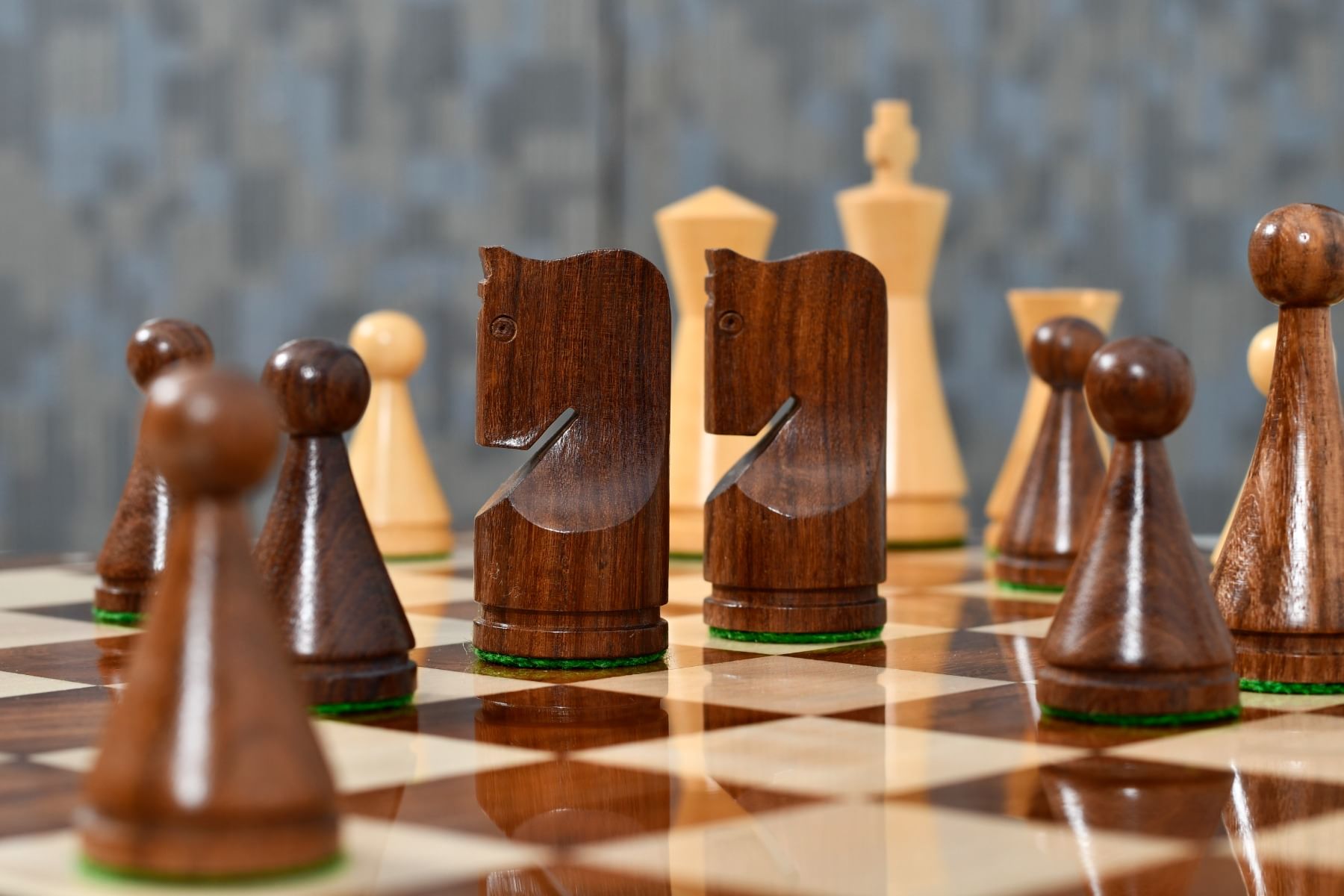HOS Weighted Chess Pieces in Sheesham and Natural Boxwood