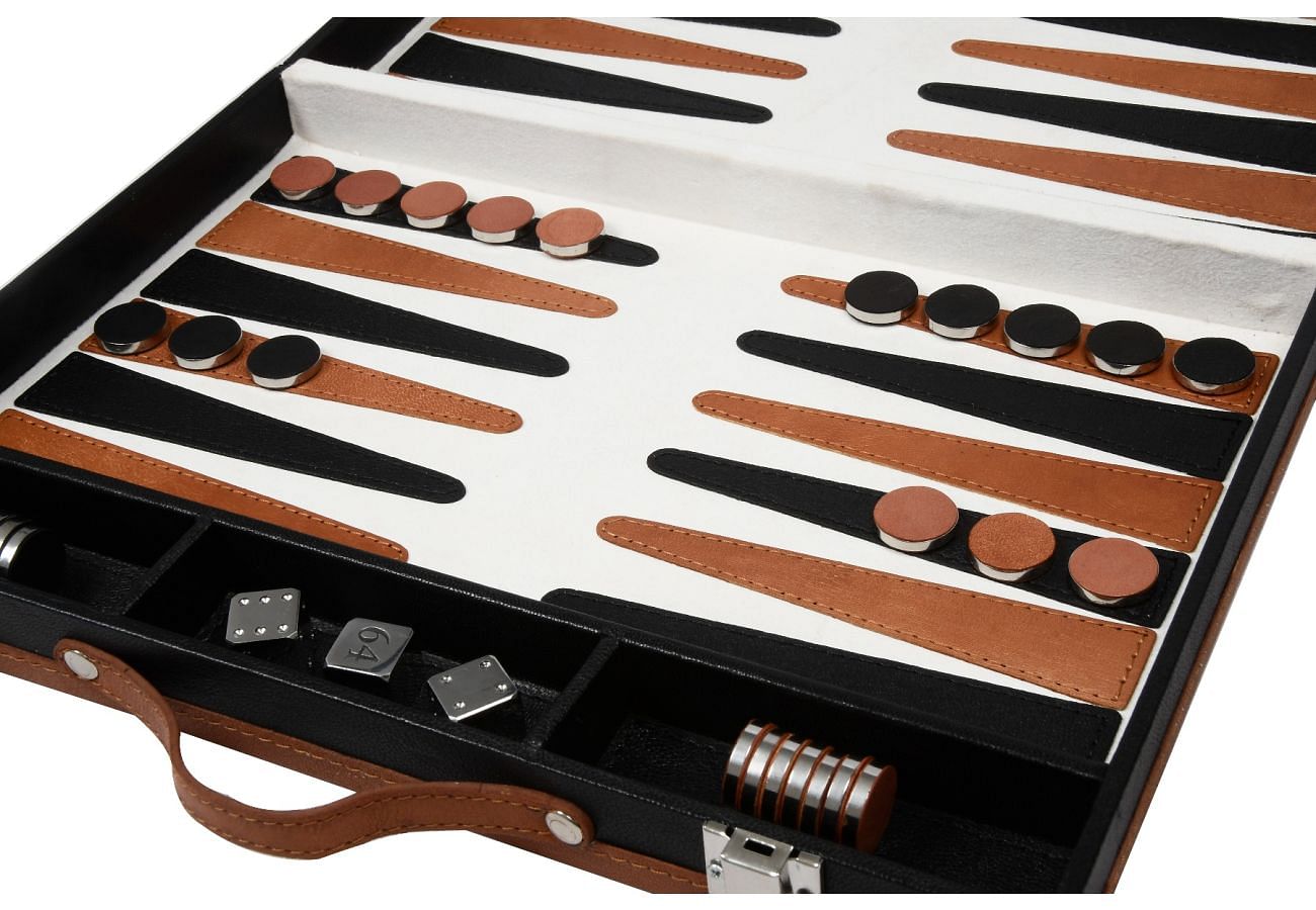 Leather backgammon set store