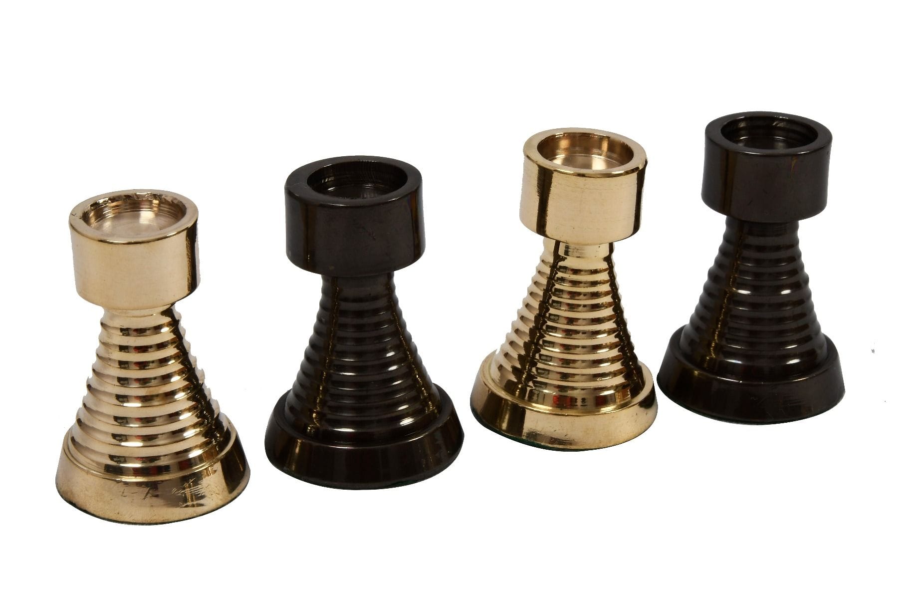 Heavy Weighted Brass Metal 32 Chess Pieces in Shiny Golden and Black ...