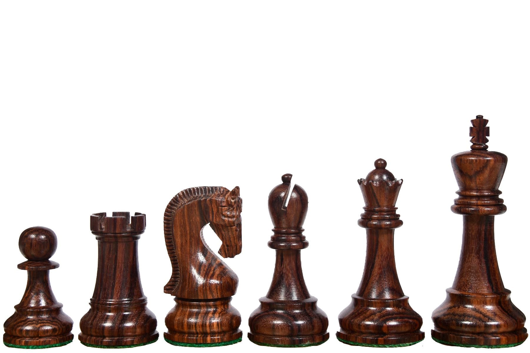 Leningrad Club-Sized Chess Pieces - Indian Rosewood,Boxwood
