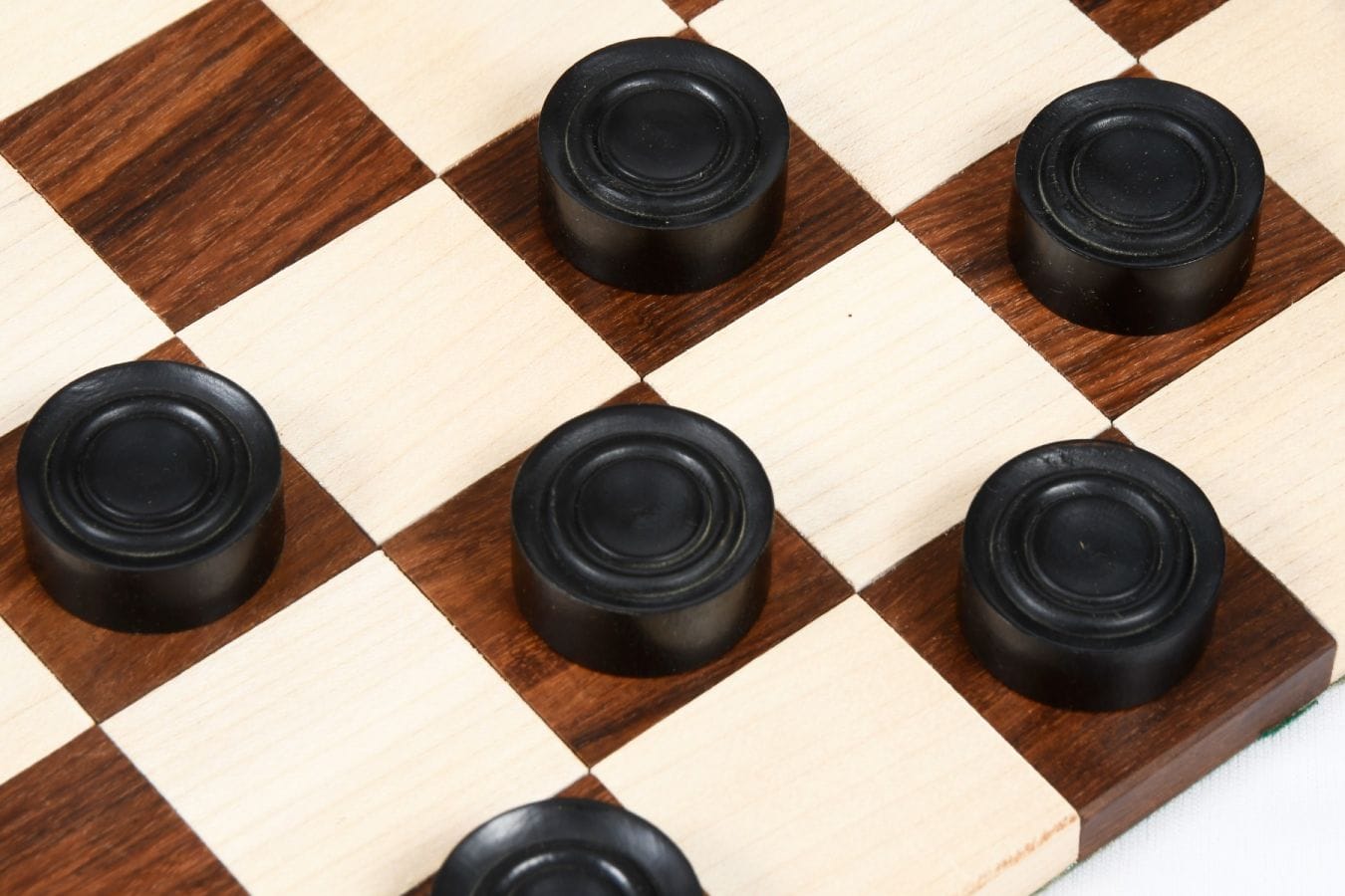 Magnetic Checkers Game Checkers Pieces In Black And Natural Wood - 1.5 ...